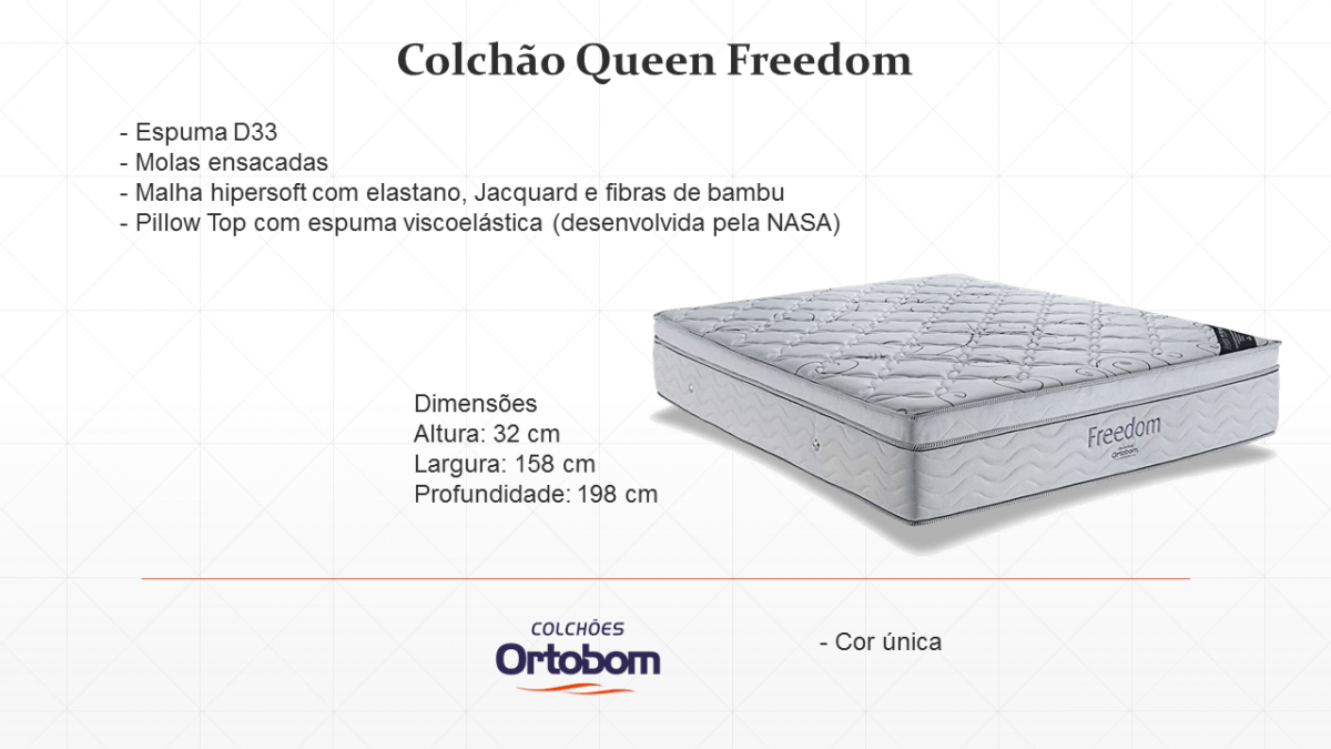 Decormobile - Colchão Queen Freedom Molas ensacadas 32 cm Ortobom